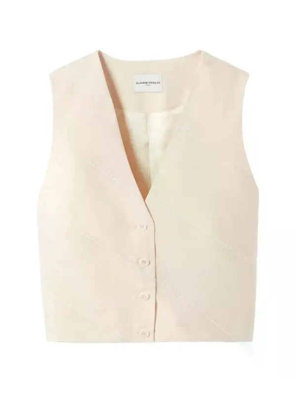 Claudie Pierlot Button V-neck Waistcoat - Neutrals