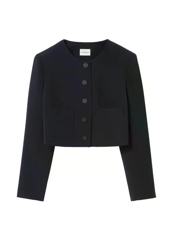 Claudie Pierlot Cropped Button-front Leather Jacket