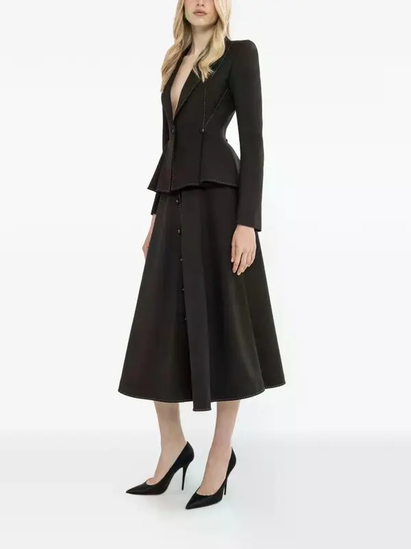 NISSA Button-detailed Midi Skirt