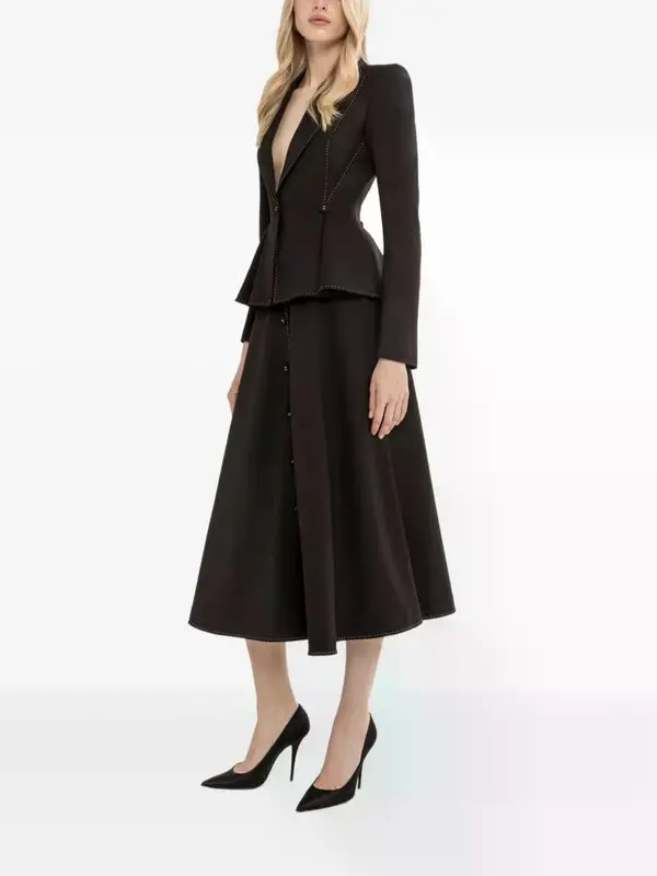 NISSA Button-detailed Midi Skirt