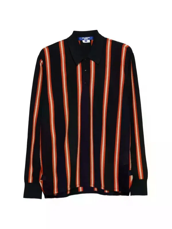 Junya Watanabe Striped Long-sleeve Polo Shirt