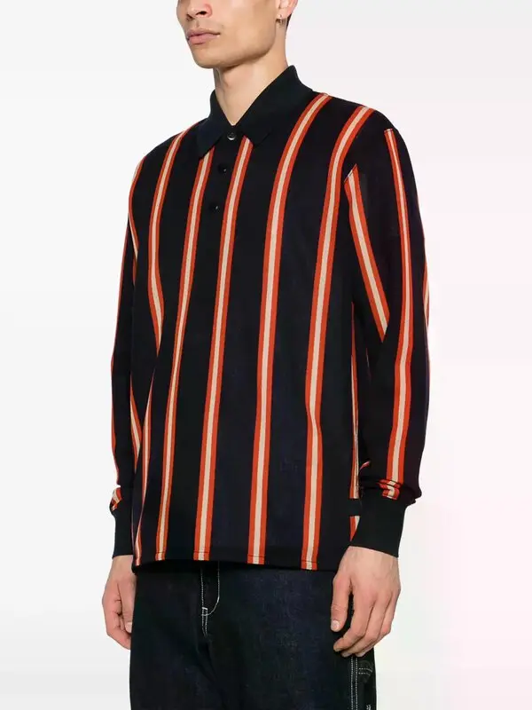 Junya Watanabe Striped Long-sleeve Polo Shirt