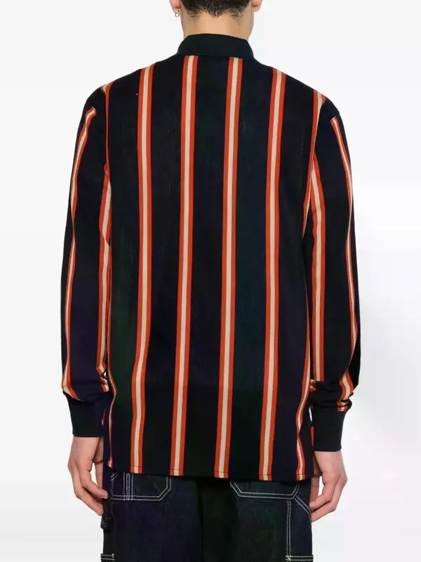 Junya Watanabe Striped Long-sleeve Polo Shirt