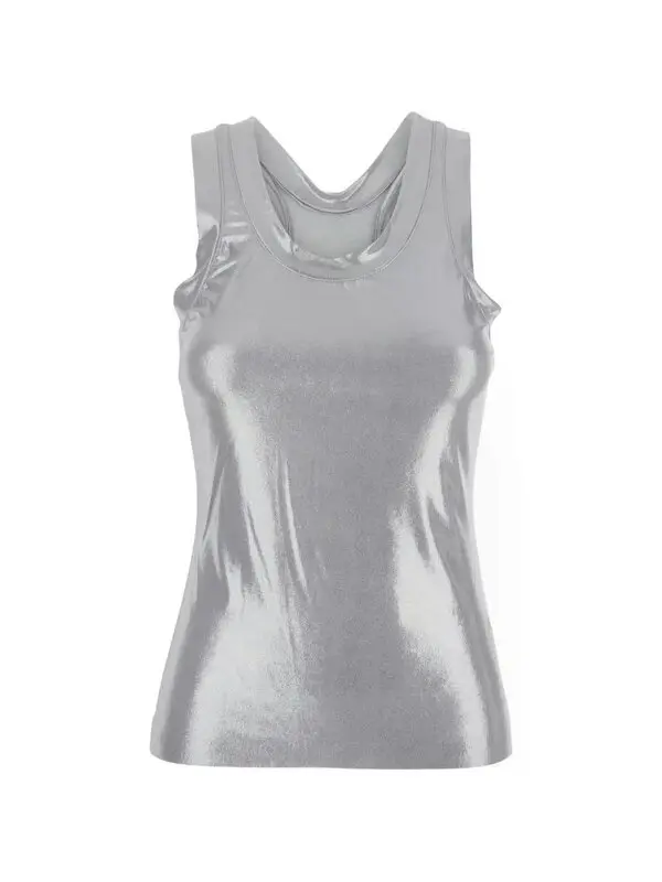 Norma Kamali Metallic Racer Back Top