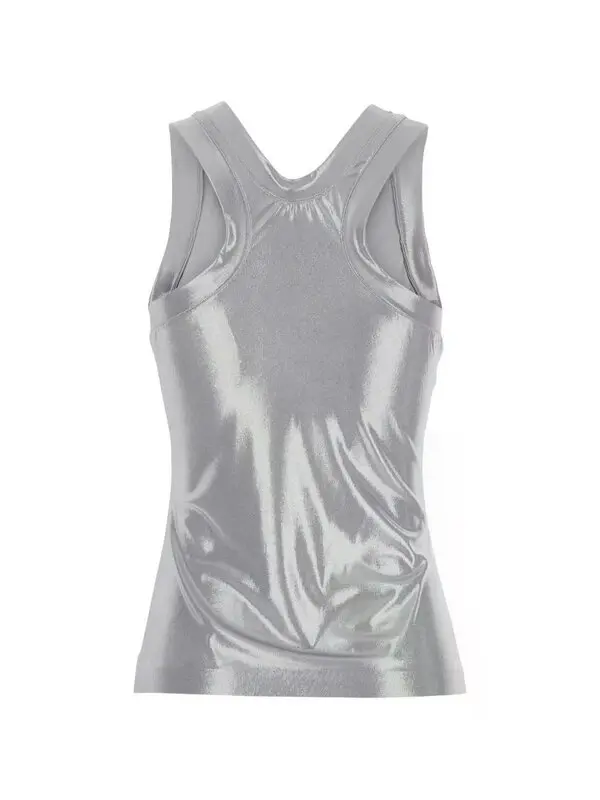Norma Kamali Metallic Racer Back Top