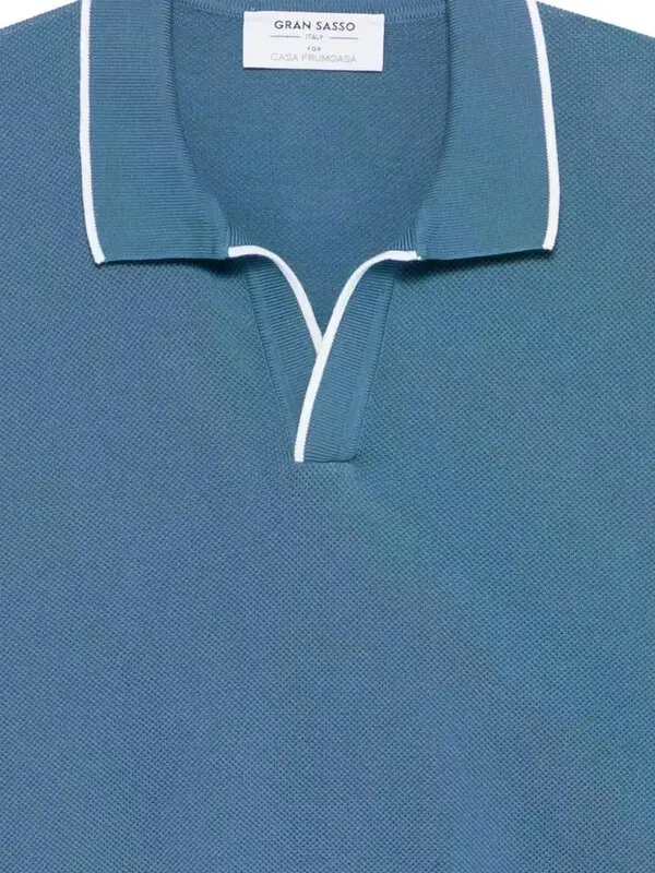 GRAN SASSO White-trim Polo-collar T-shirt