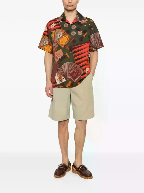 Drole De Monsieur Casino Patterned Short-sleeve Shirt - Green