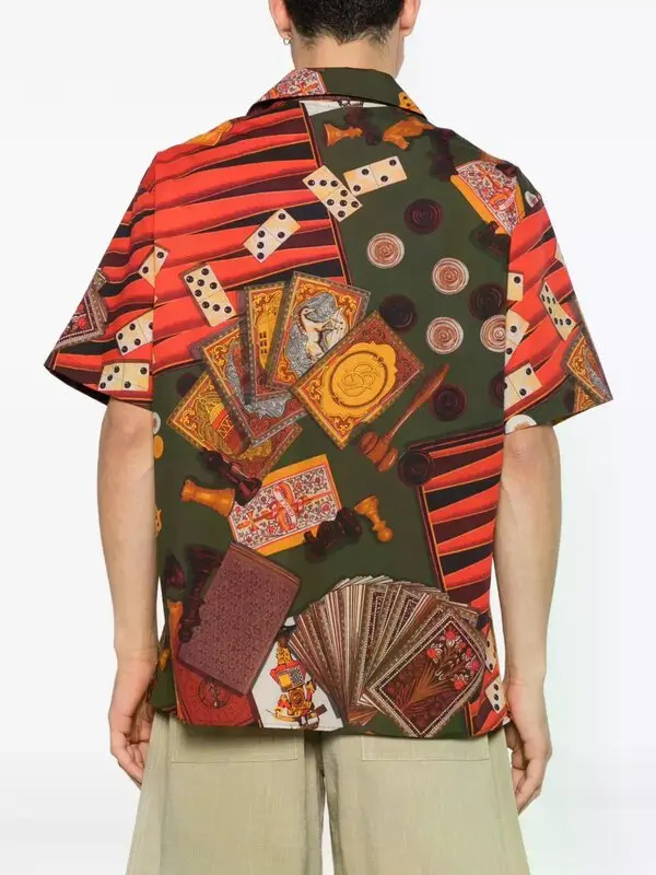 Drole De Monsieur Casino Patterned Short-sleeve Shirt - Green