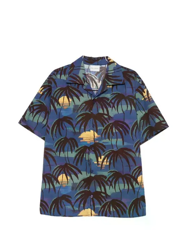 Drole De Monsieur Palm Button Shirt - Blue