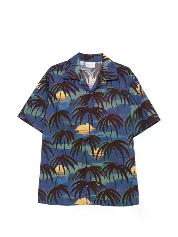 Drole De Monsieur Palm Button Shirt - Blue