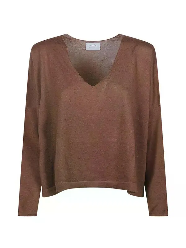 BEYOU V-neck Sweater - Brown