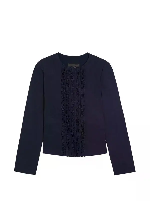Emporio Armani Ruffled Fitted Jacket - Blue