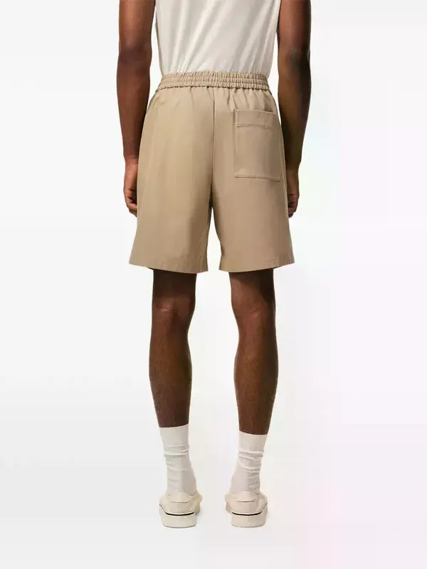 AMI Paris Cotton Gabardine Elasticated Waist Shorts - Brown