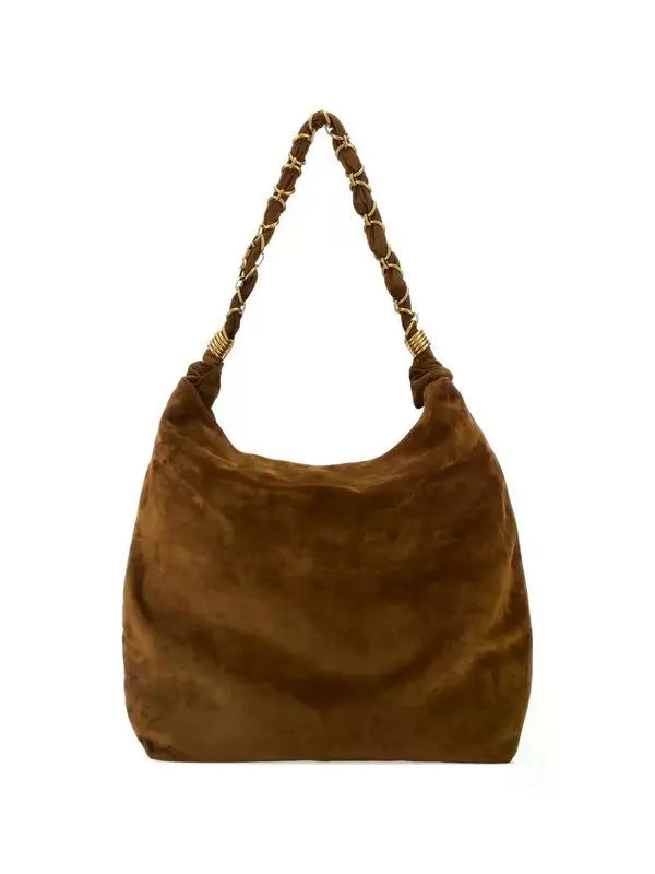 Saint Laurent Amalia Braided-handle Suede Shoulder Bag
