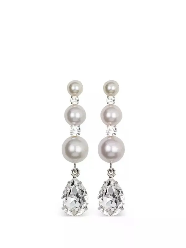 JENNIFER BEHR Corisande Crystal Drop Earrings - Silver