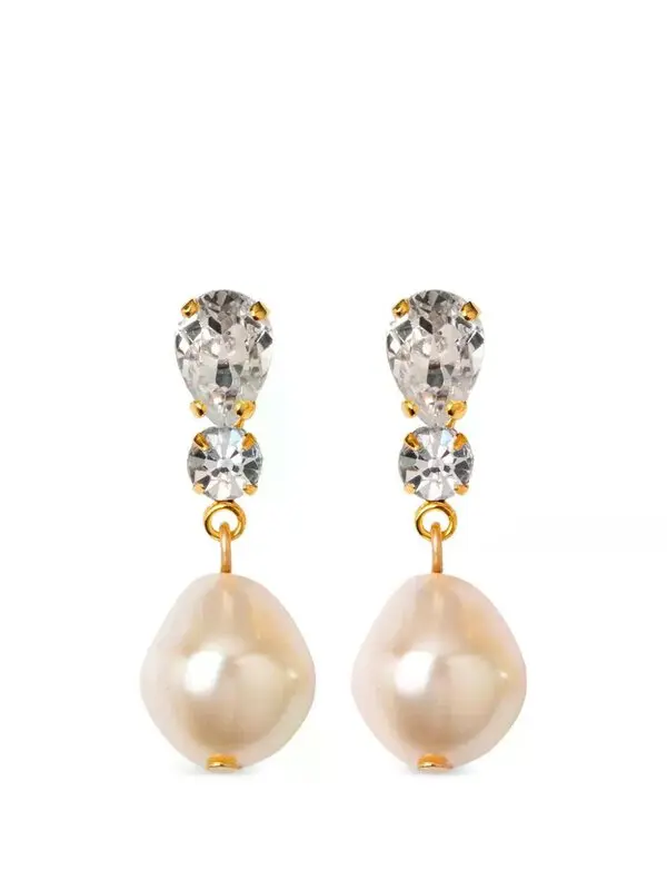 JENNIFER BEHR Kristina Crystal Faux-pearl Earrings - Gold