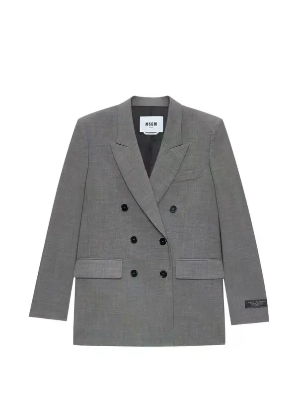 MSGM Double-breasted Blazer - Grey