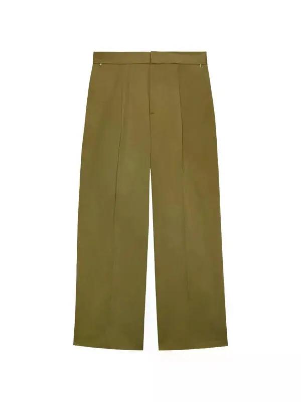 MSGM Pleated Straight-leg Trousers - Green