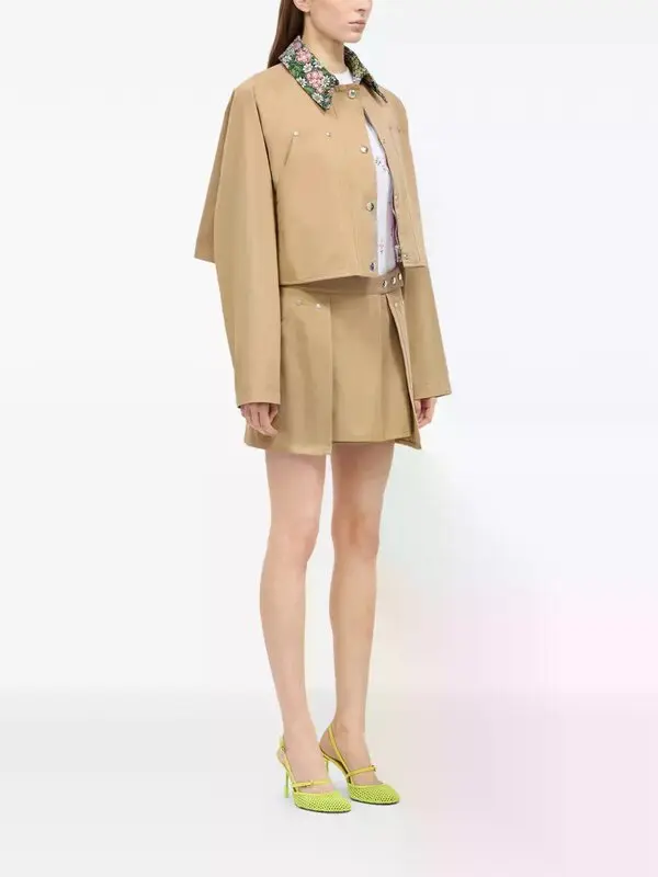 MSGM Button-detailed Wrap A-line Skirt - Neutrals