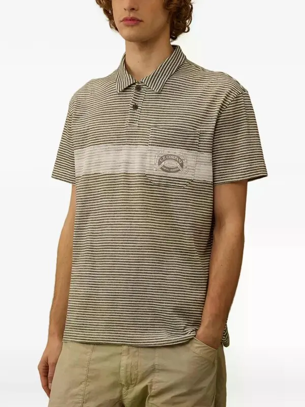 C.P. COMPANY Striped Chest-pocket Polo Shirt
