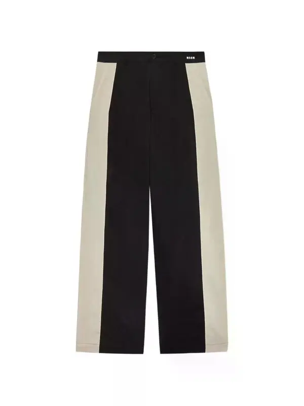 MSGM Panelled Straight-leg Trousers - Black