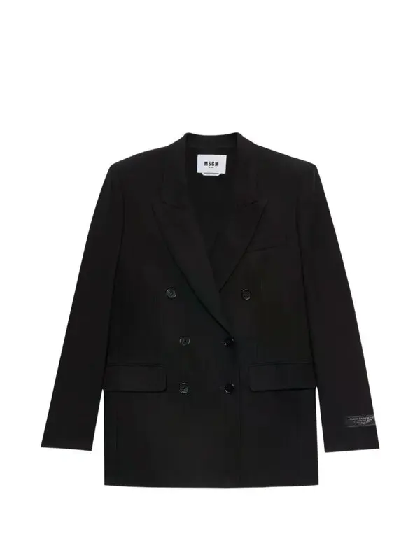 MSGM Double-breasted Blazer - Black