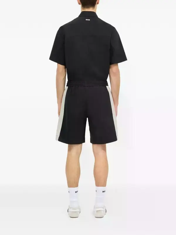 MSGM Colour-block Drawstring Deck Shorts - Black