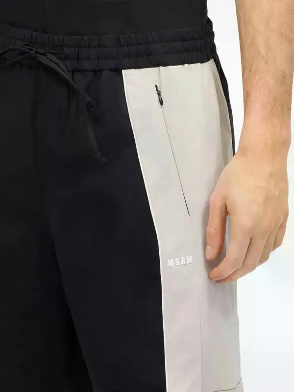 MSGM Colour-block Drawstring Deck Shorts - Black