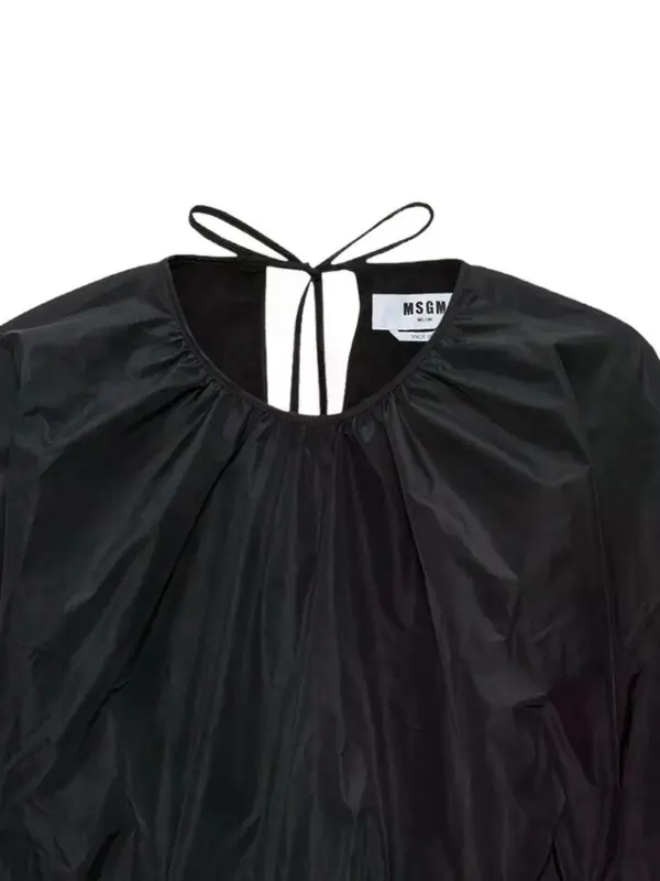 MSGM Gathered Balloon-sleeved Blouse - Black
