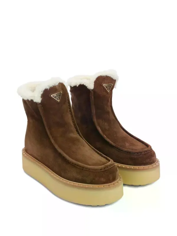 Prada Suede Ankle Boots - Brown