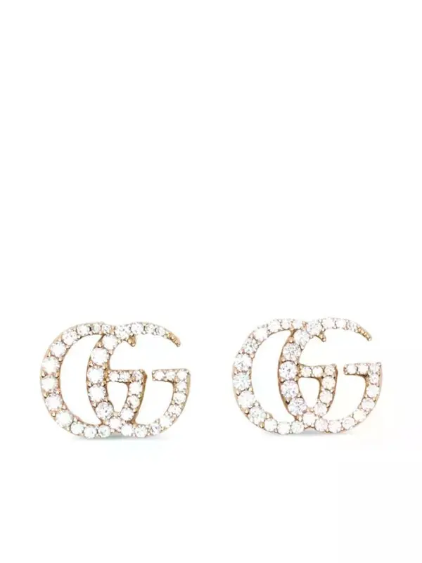 Gucci Gg Marmont Crystal Earrings - Gold