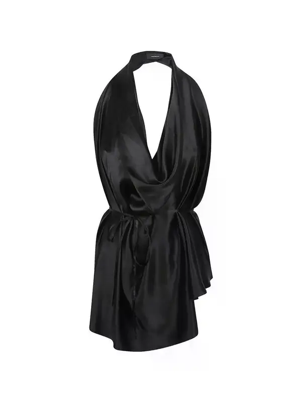 Wardrobe.NYC Draped Tie-waist Top - Black