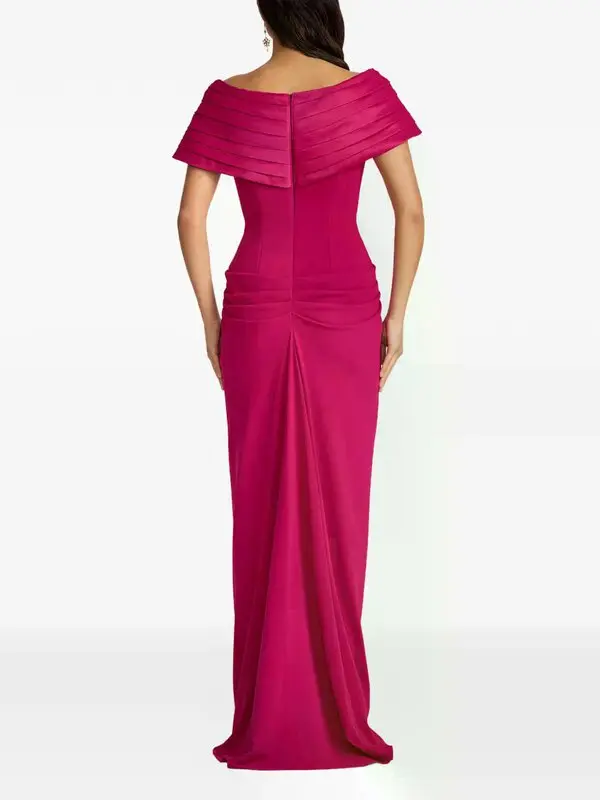 Tadashi Shoji Pleated V-neck Maxi Dress