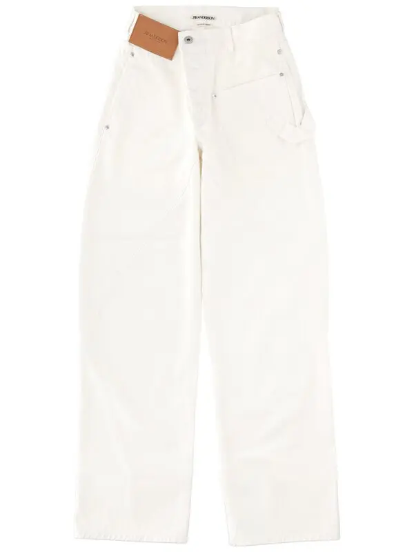 JW Anderson Jeans With Logo Patch - White