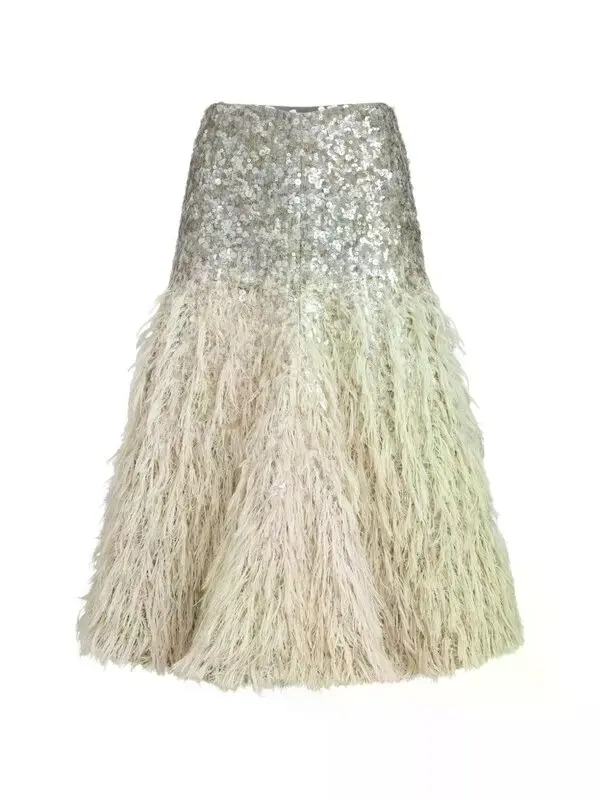 Brunello Cucinelli Sequin Embellished Midi Skirt - Neutrals