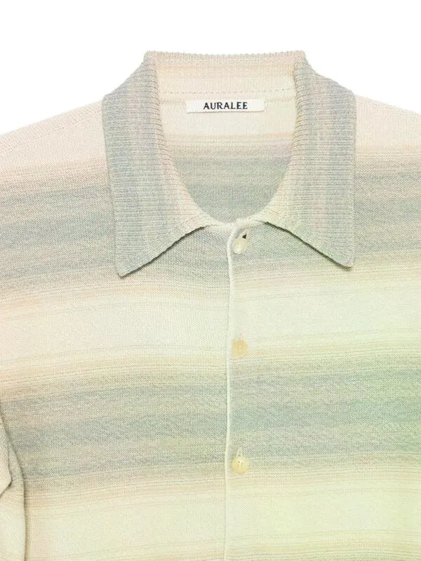 Auralee Stripe-pattern Knit Cardigan