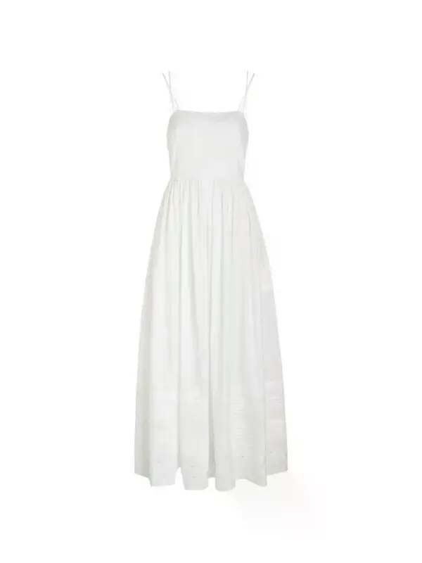 BODE Chamomile Embroidered Strap Dress - White