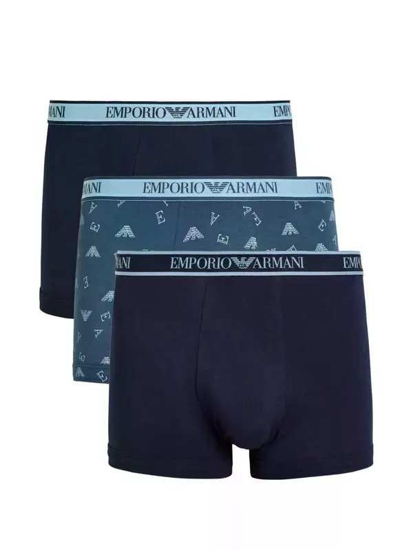 Emporio Armani Logo-waistband Boxers - Blue