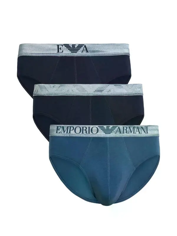 Emporio Armani Logo-waistband Briefs - Blue