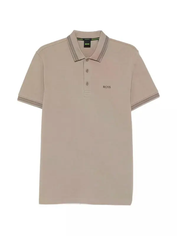 BOSS Short-sleeve Striped Polo Shirt - Brown