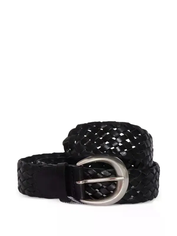 ORTIGNI Braided Leather Belt - Black