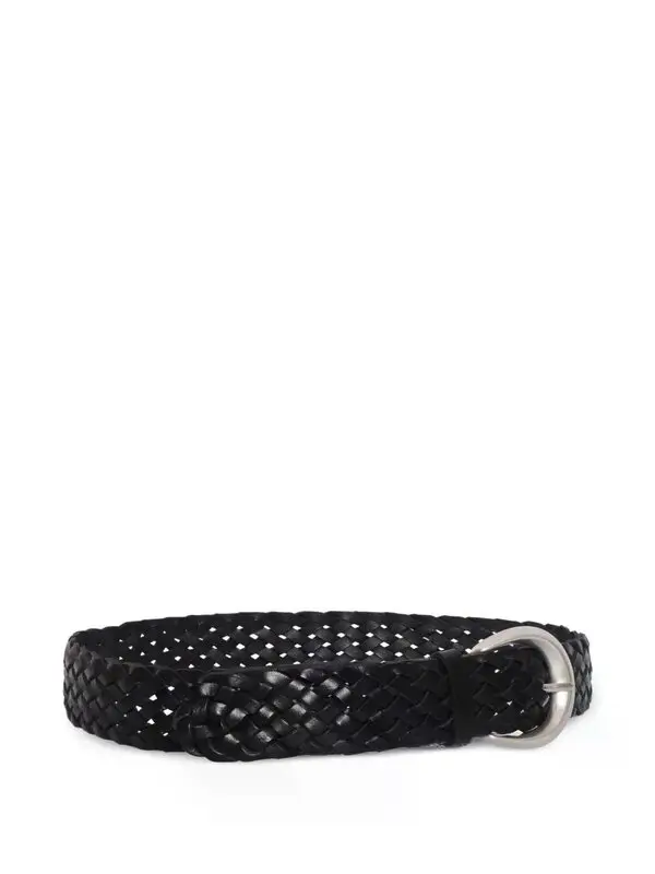 ORTIGNI Braided Leather Belt - Black