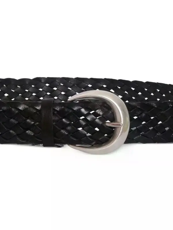 ORTIGNI Braided Leather Belt - Black