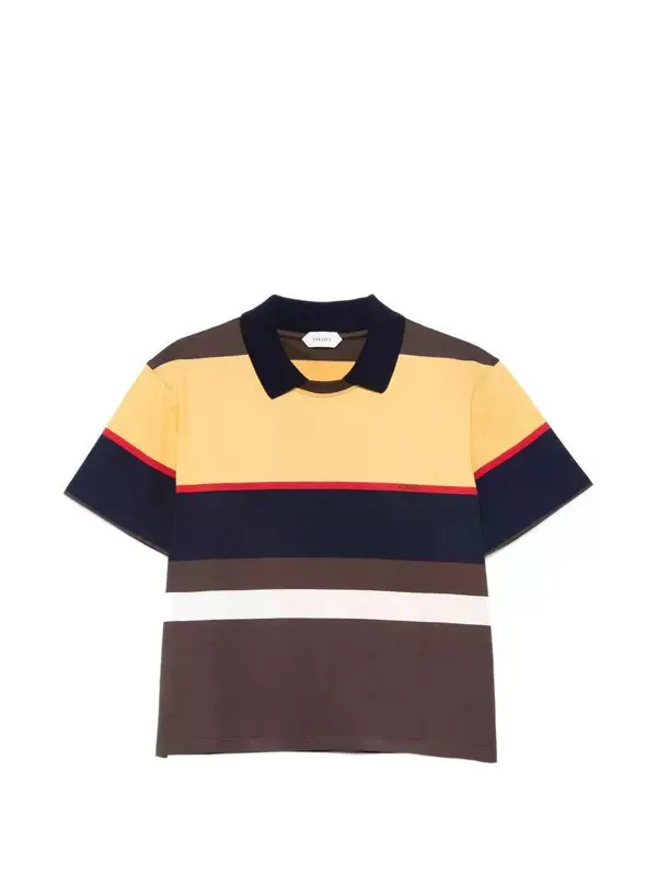 Versace Striped Point-collar T-shirt