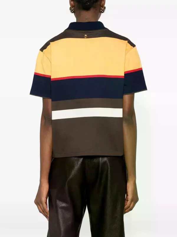 Versace Striped Point-collar T-shirt