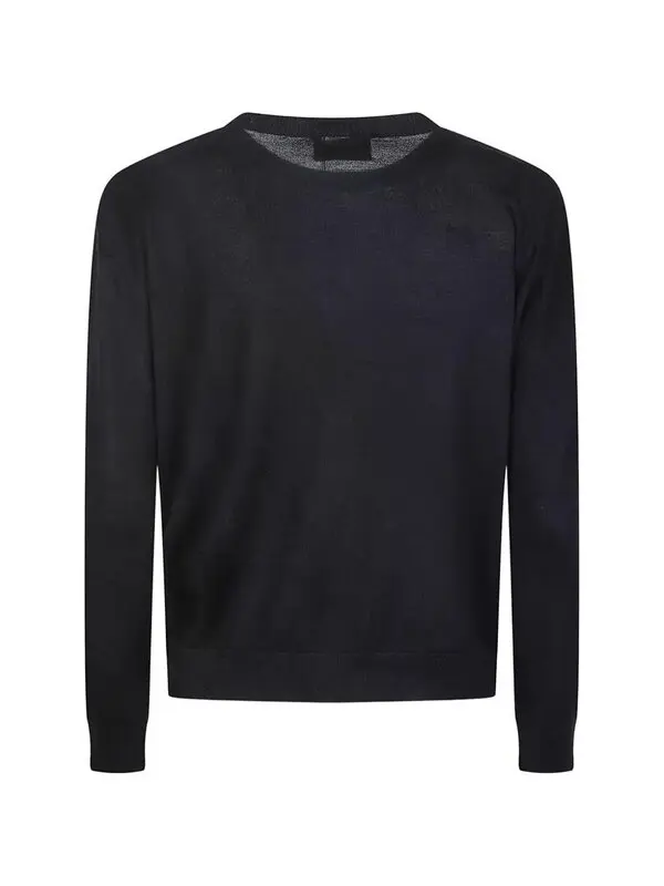 BEYOU Crew-neck Knitted Sweater - Black