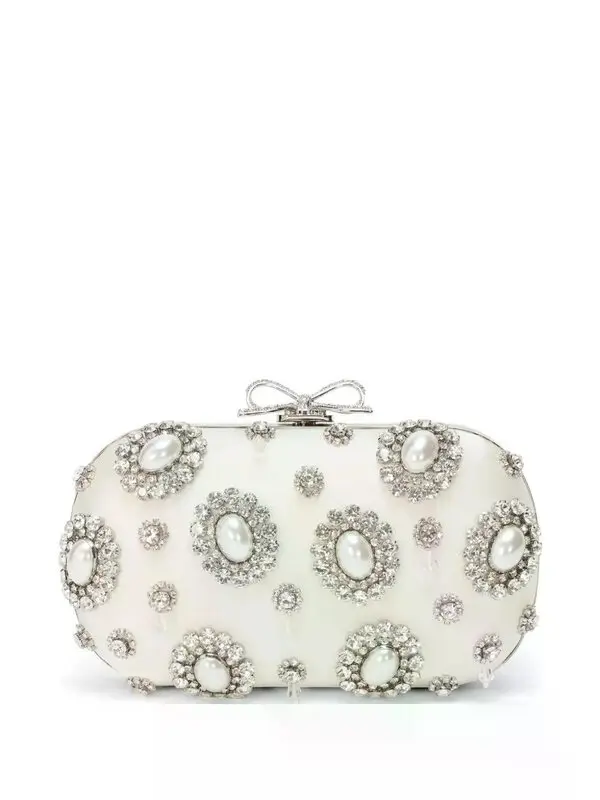 SELF-PORTRAIT Embellished Clutch Bag - Neutrals