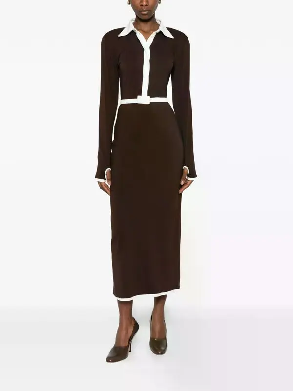 ROWEN ROSE Collared Midi Dress