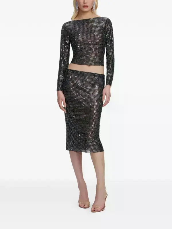 SELF-PORTRAIT Rhinestone Tulle Top