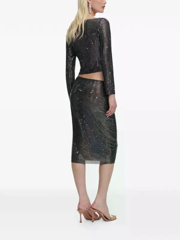 SELF-PORTRAIT Rhinestone Tulle Top